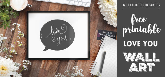 I Love You Art Print - Free Printable Wall Art Romantic Bedroom Decor