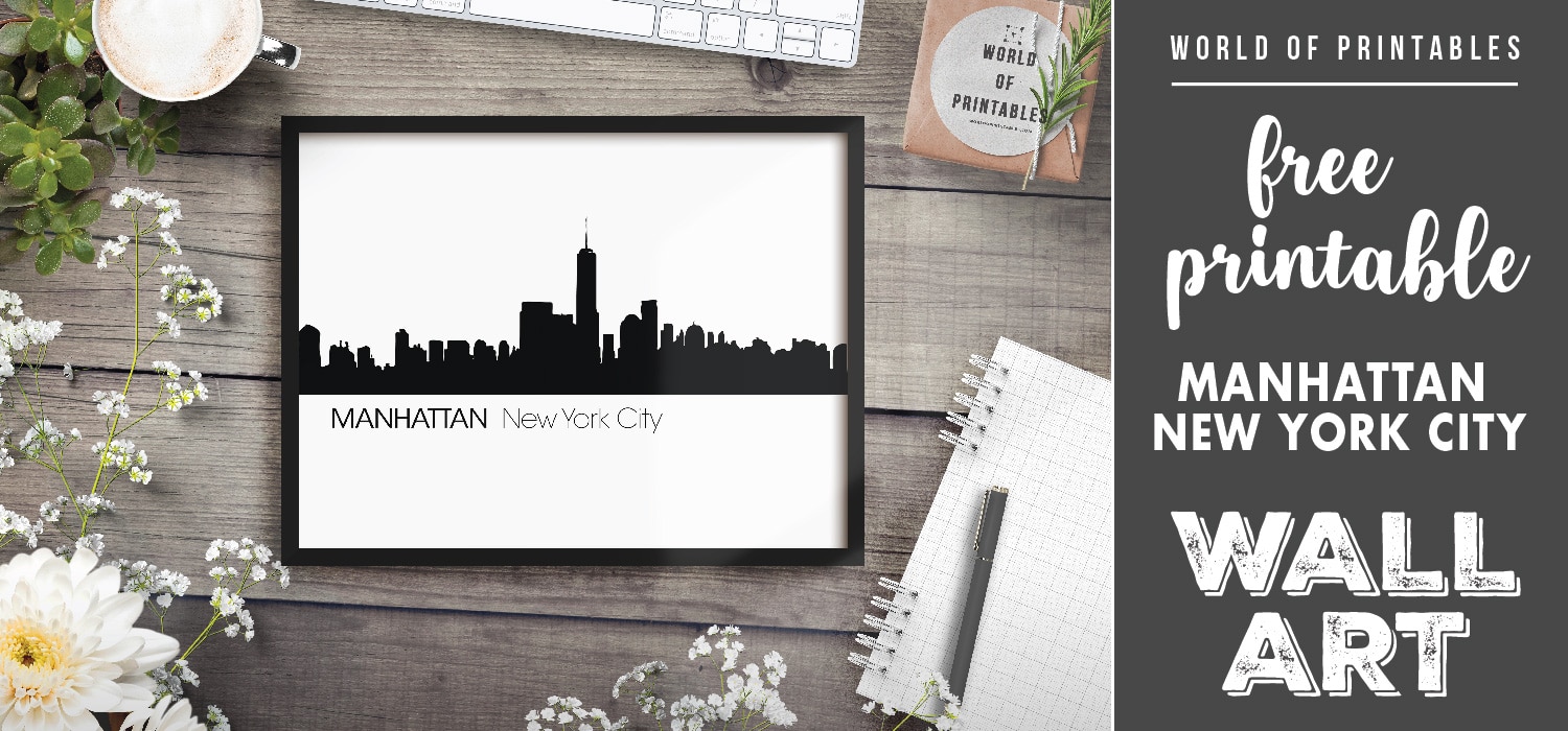 Free Printable Wall Art - New York City Manhattan Skyline Art Print ...