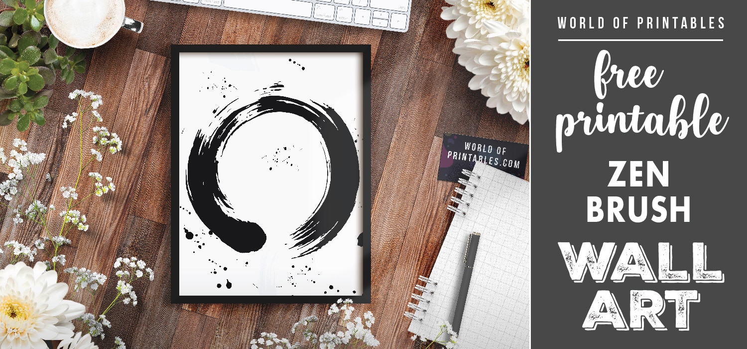 Free Printable Wall Art - Zen Brush Stroke - World of Printables