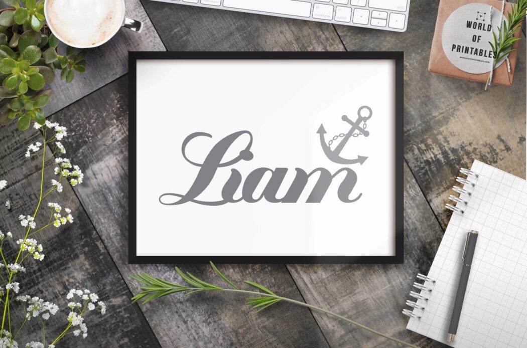 Free Printable Wall Art - Grey Nautical Boys Name Nursery Art Print ...