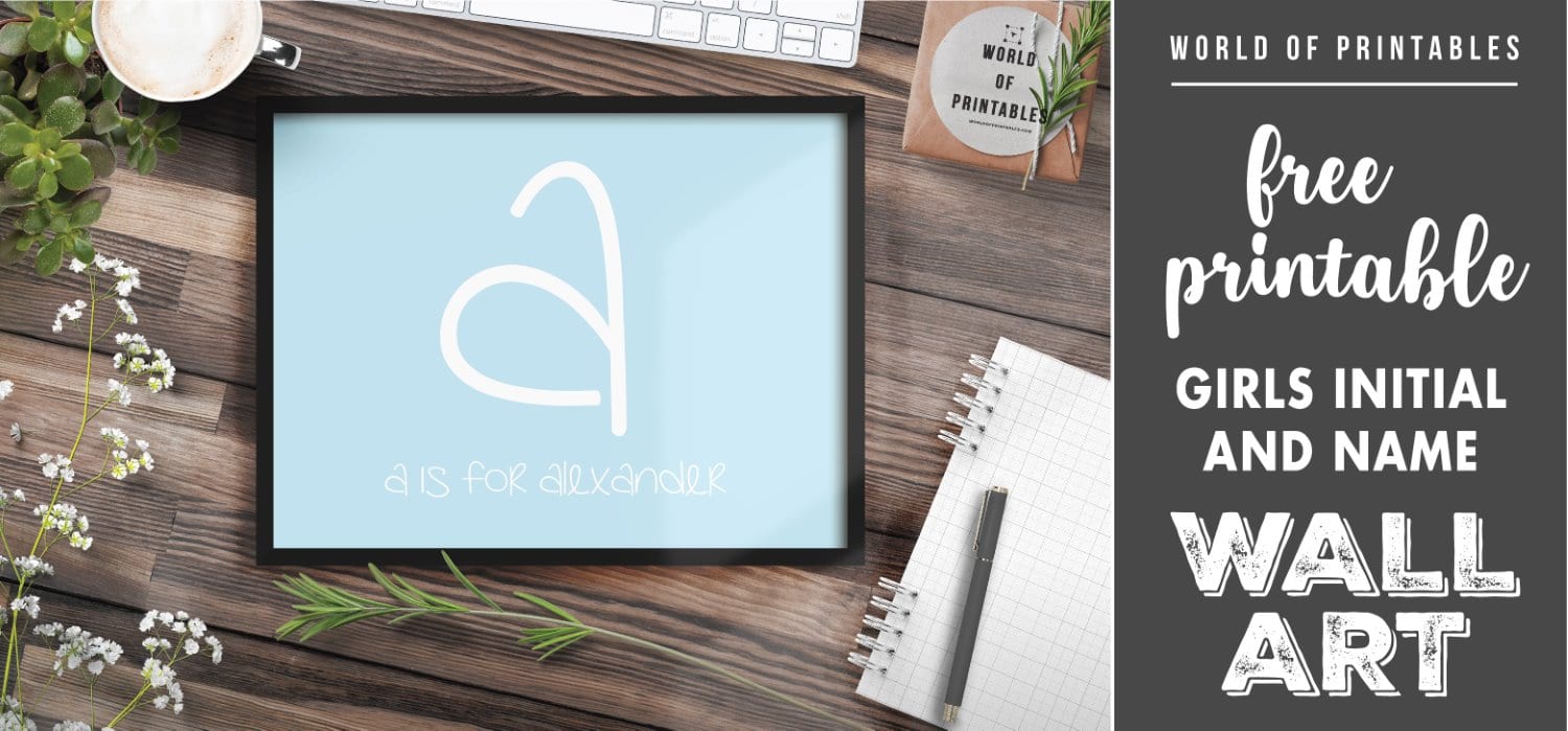 Free Printable Wall Art - Boys Initial And Name - World of Printables