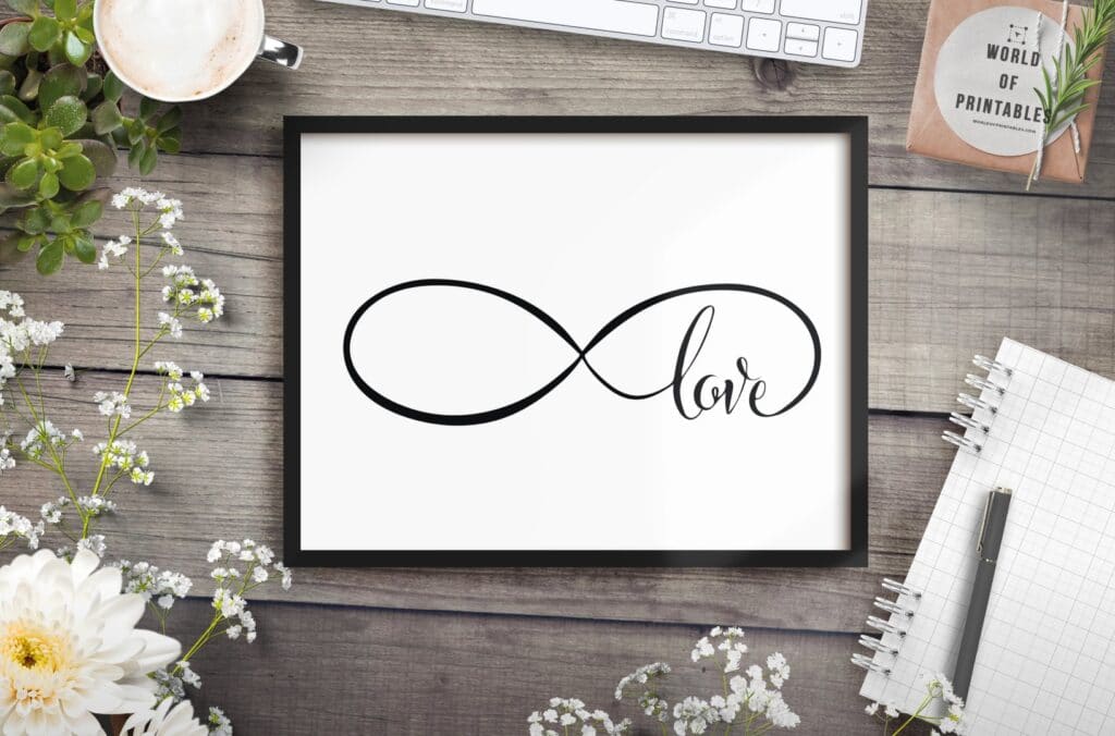 Free Printable Wall Art - Love Infinity Sign Art Print - World of ...