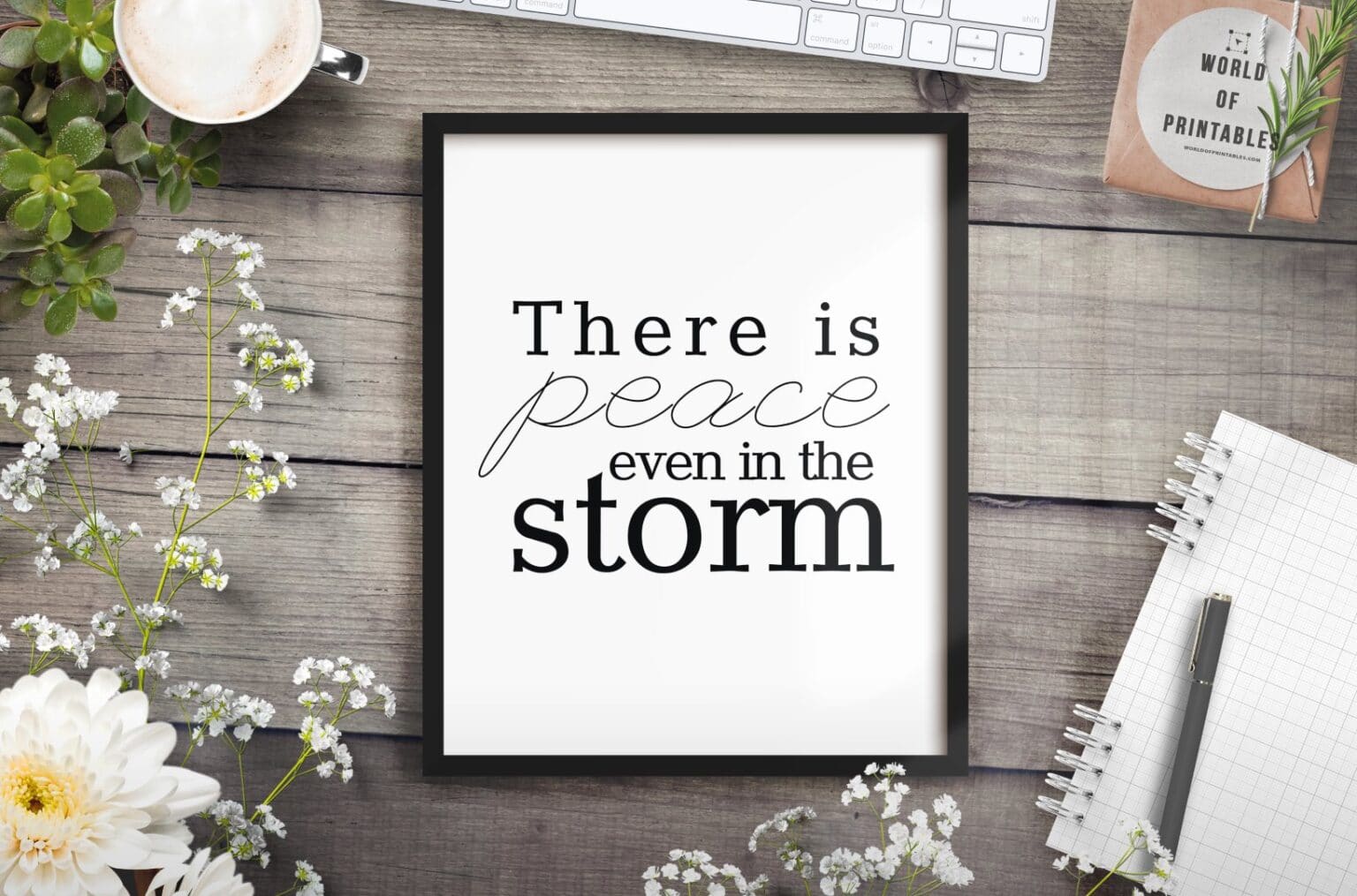 Free Printable Wall Art - There Is Peace Even In The Storm - World of ...