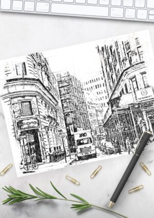 Free Printable Coloring Page - Urban Streets - World of Printables