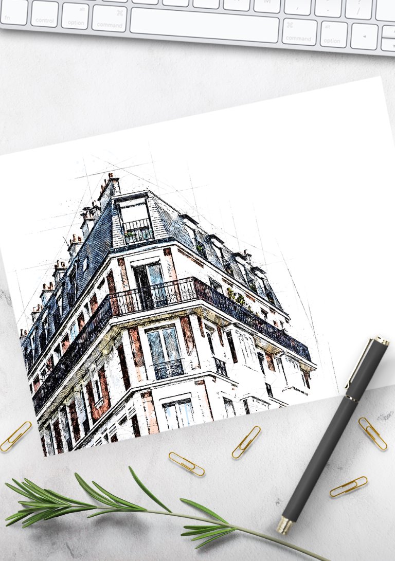 Free Printable Coloring Page - Parisian Architecture - World of Printables