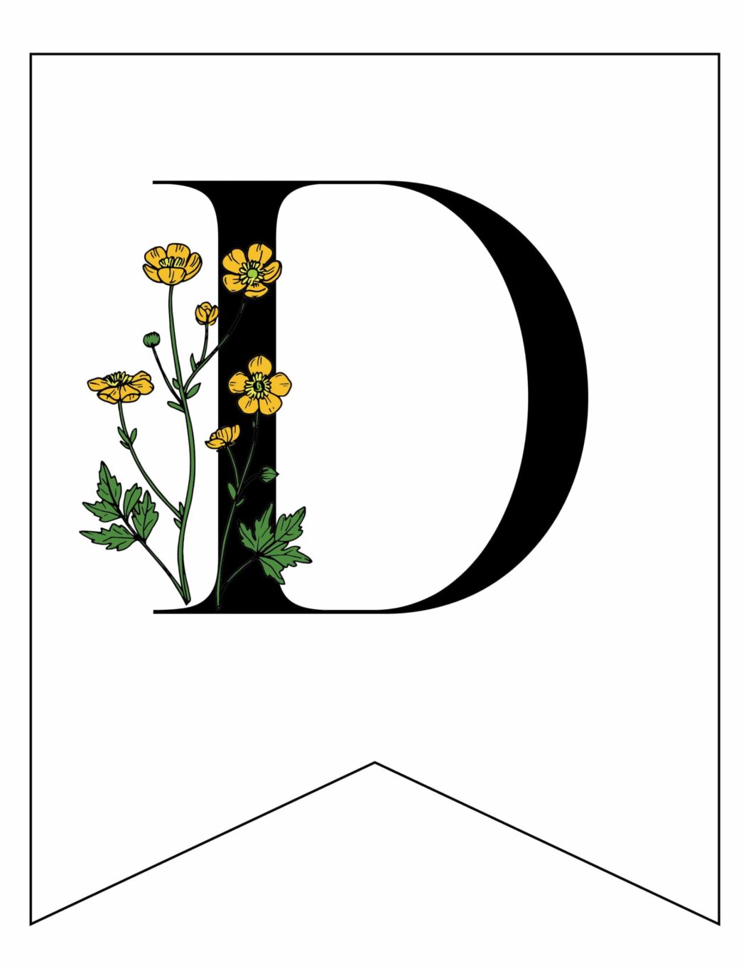 Free Printable Banner Letters With Flowers - World of Printables