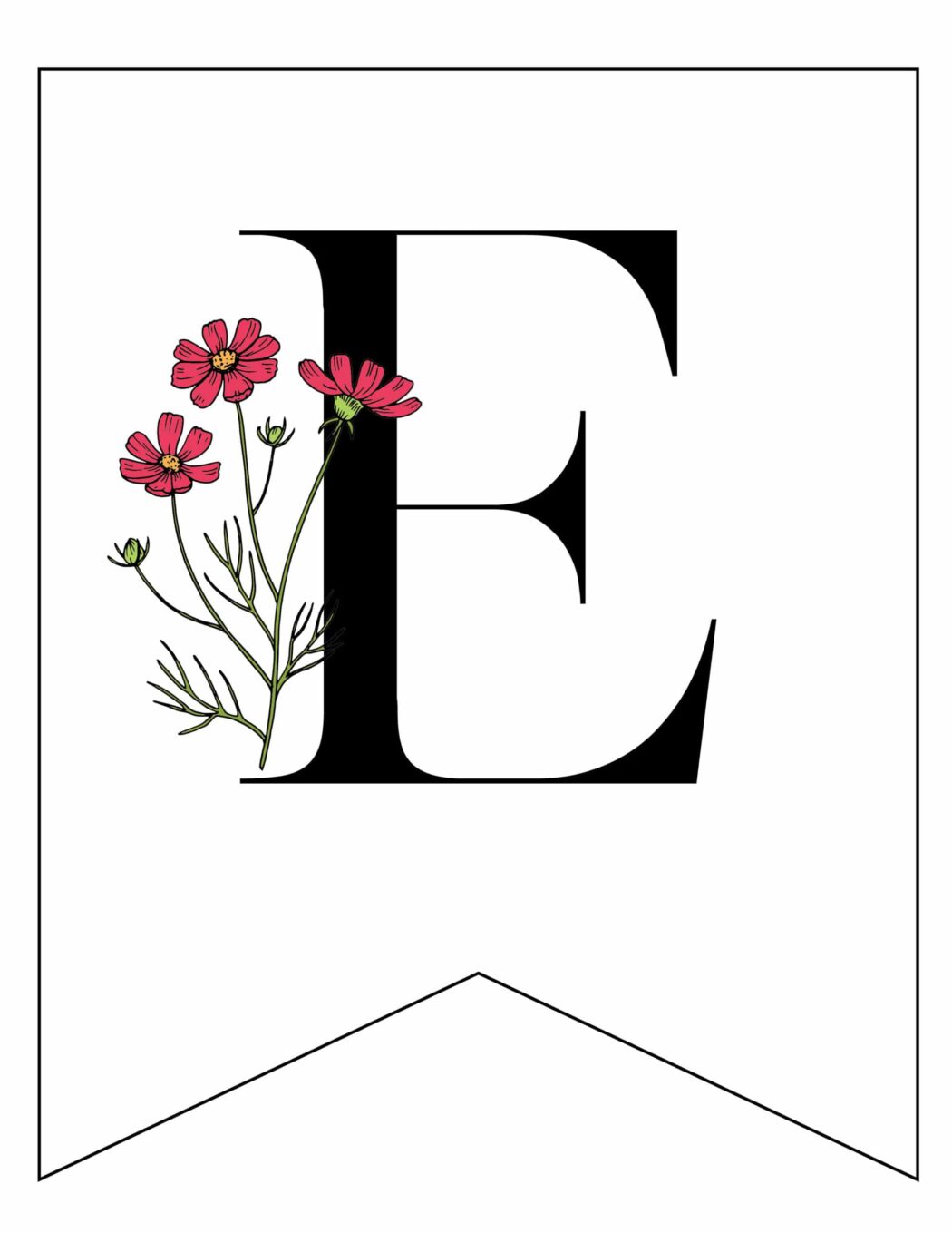 Free Printable Banner Letters With Flowers - World of Printables