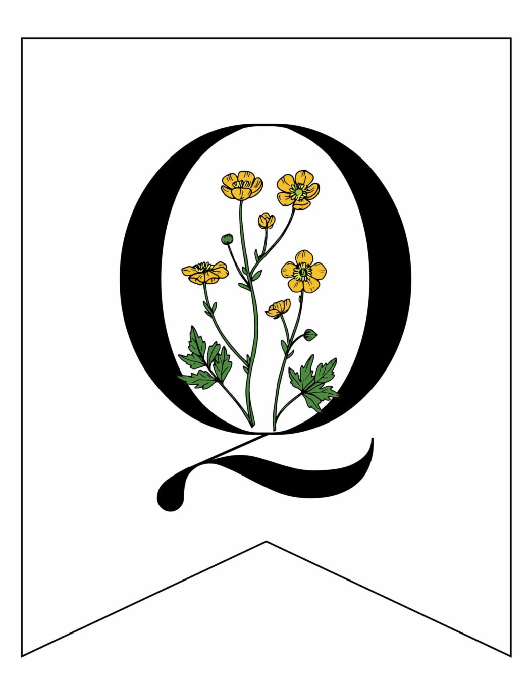 Free Printable Banner Letters With Flowers - World of Printables