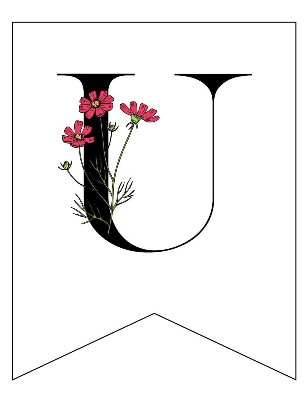 Free Printable Banner Letters With Flowers - World of Printables