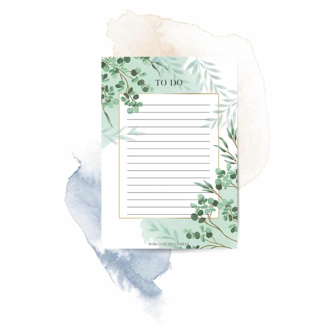 Free Printable Botanical To-Do List - World of Printables