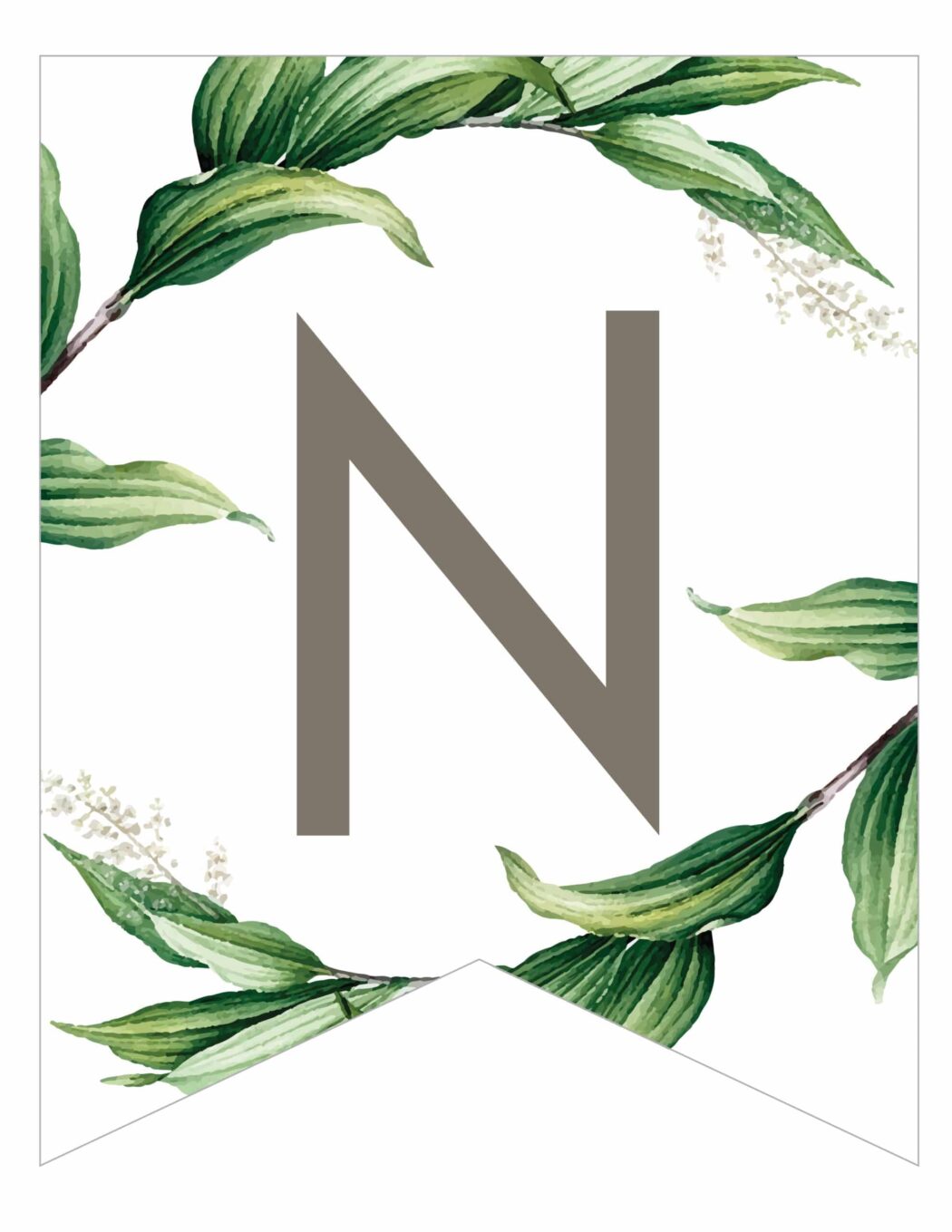 Free Printable Botanical Wrapped Banner - World of Printables