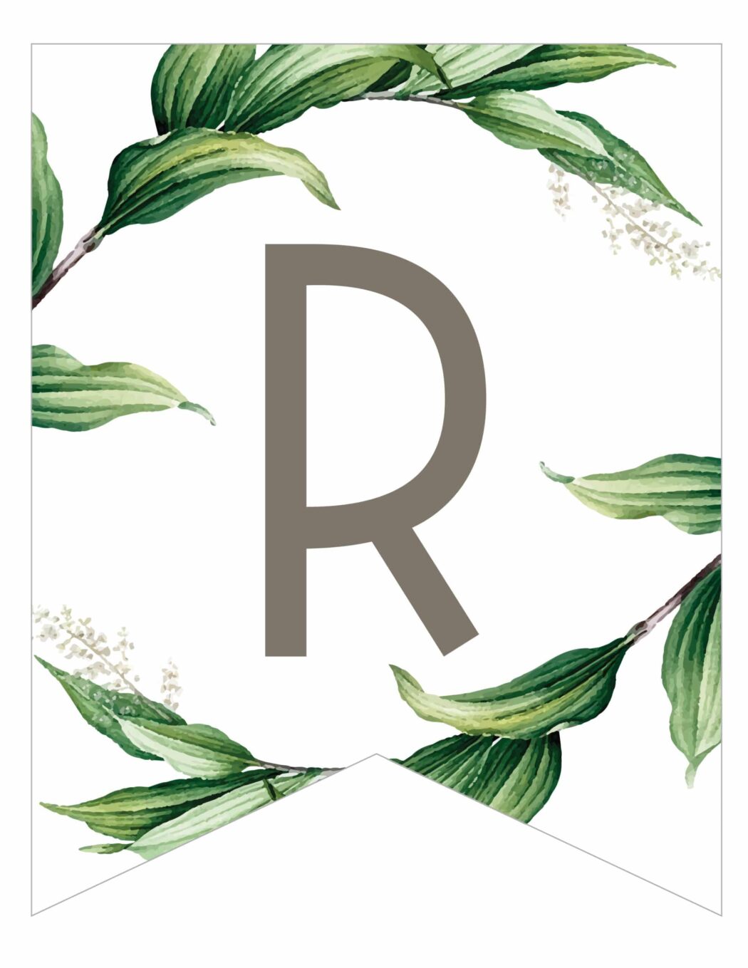 Free Printable Botanical Wrapped Banner - World of Printables