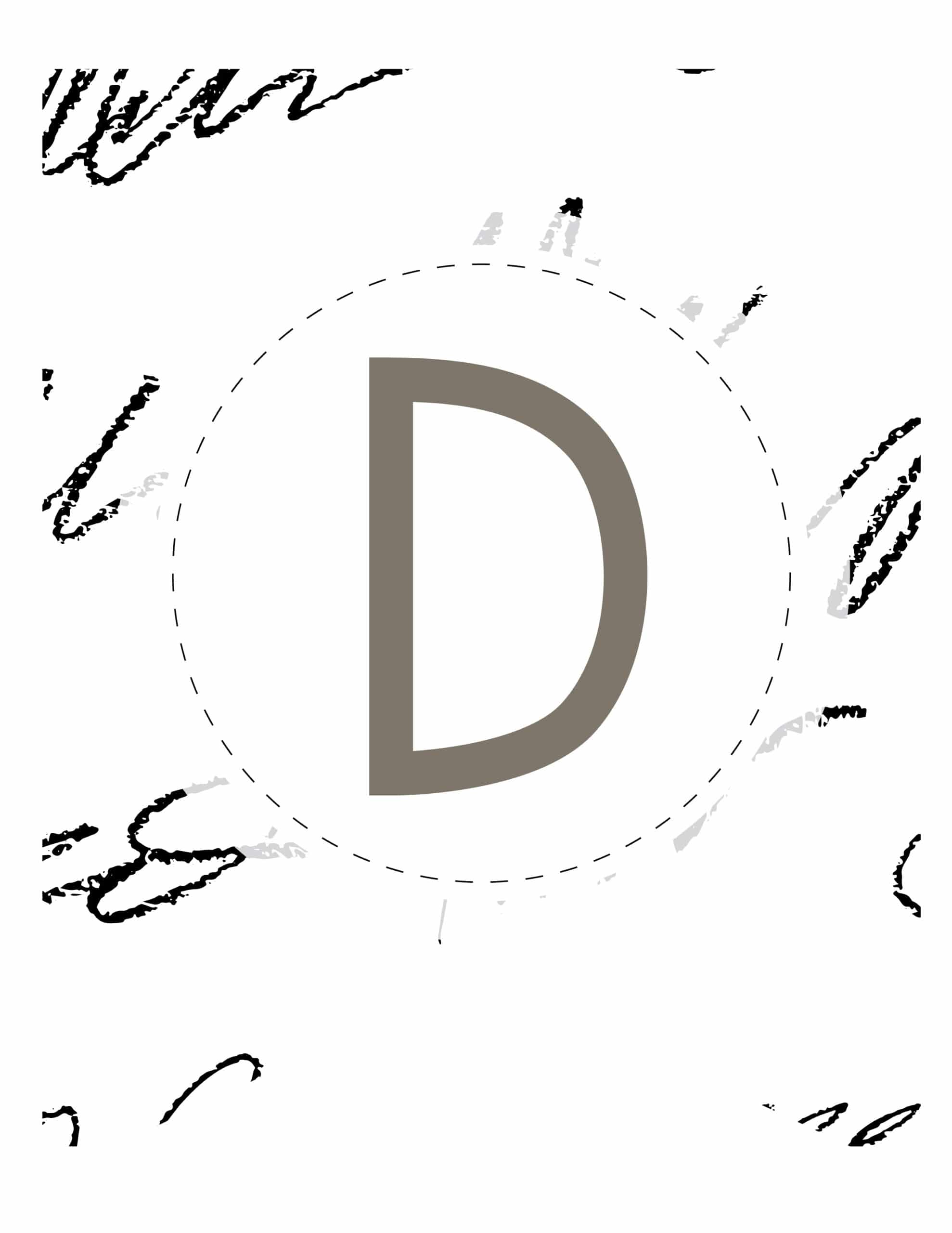 Free Printable Brush Stroke Pattern Banner Letters - World of Printables