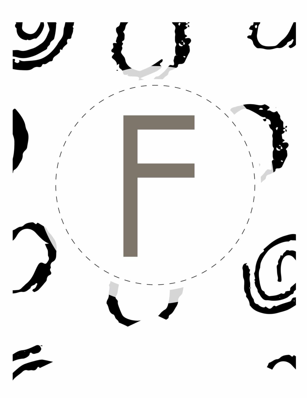 Free Printable Brush Stroke Pattern Banner Letters - World of Printables
