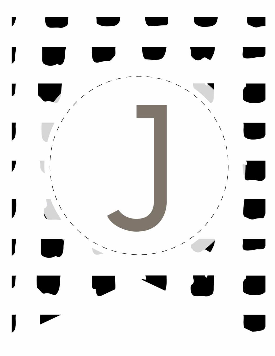 Free Printable Brush Stroke Pattern Banner Letters - World of Printables