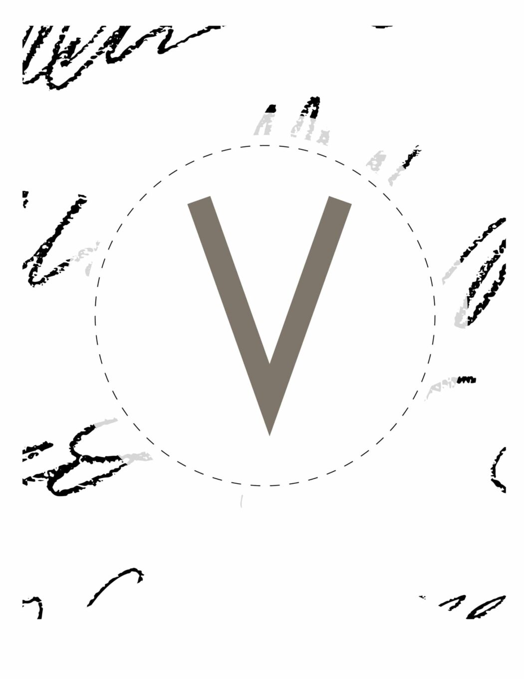 Free Printable Brush Stroke Pattern Banner Letters - World of Printables