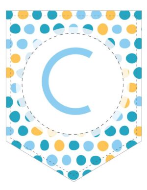 Free Printable Colorful Brushed Polka Dots Banner Letters - World of ...