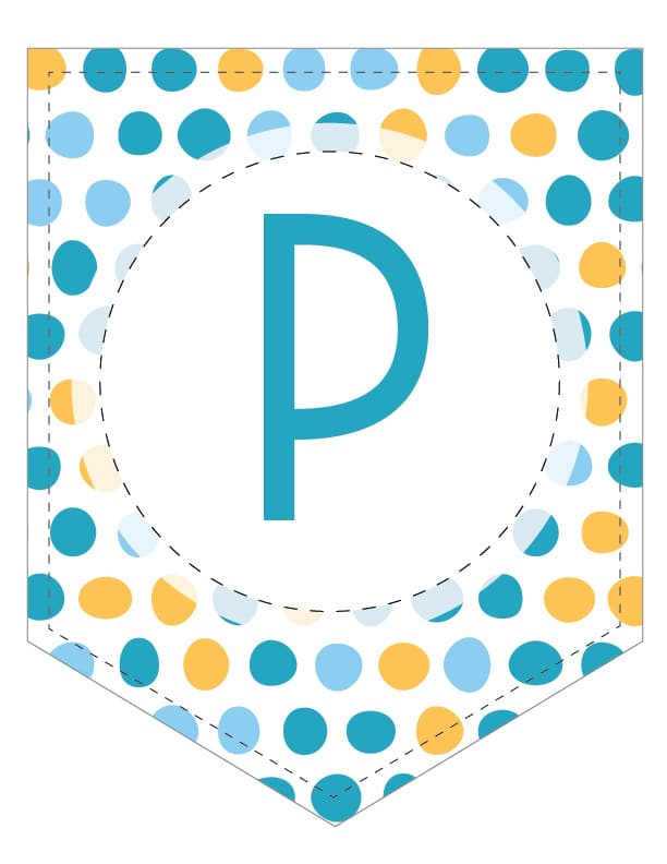 Free Printable Colorful Brushed Polka Dots Banner Letters - World of ...