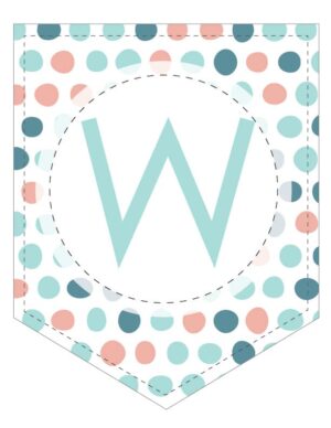 Free Printable Colorful Brushed Polka Dots Banner Letters - World of ...