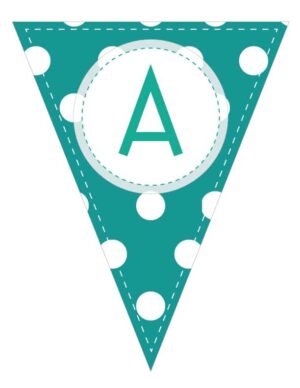 Free Printable Colorful Polka Dot Banner Letters - World of Printables
