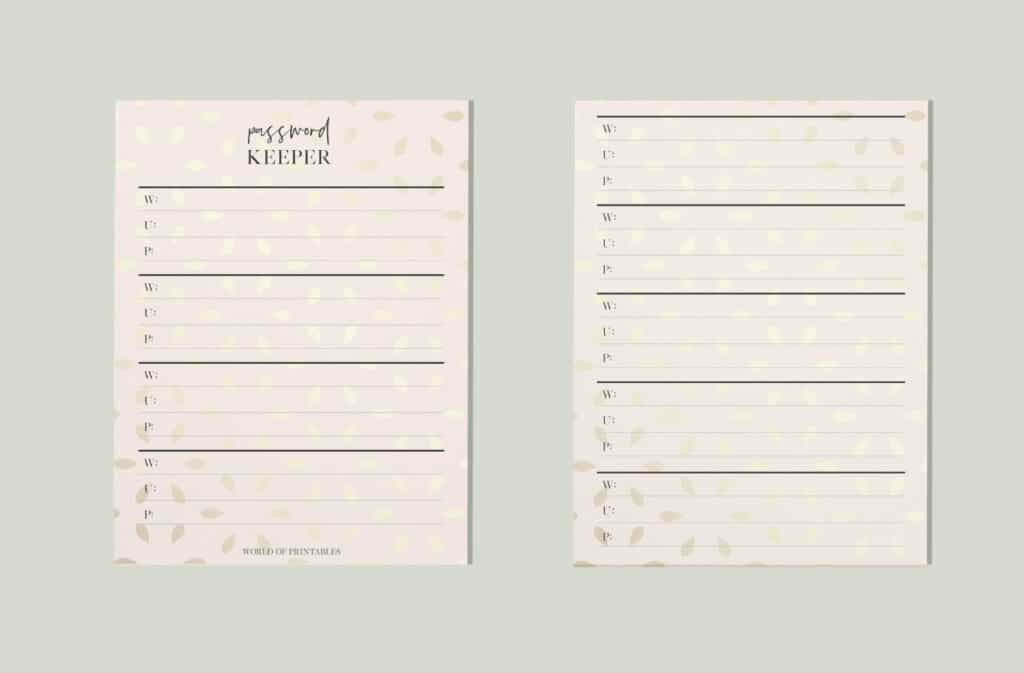 Free Printable Dusky Pink Password Keeper - World of Printables