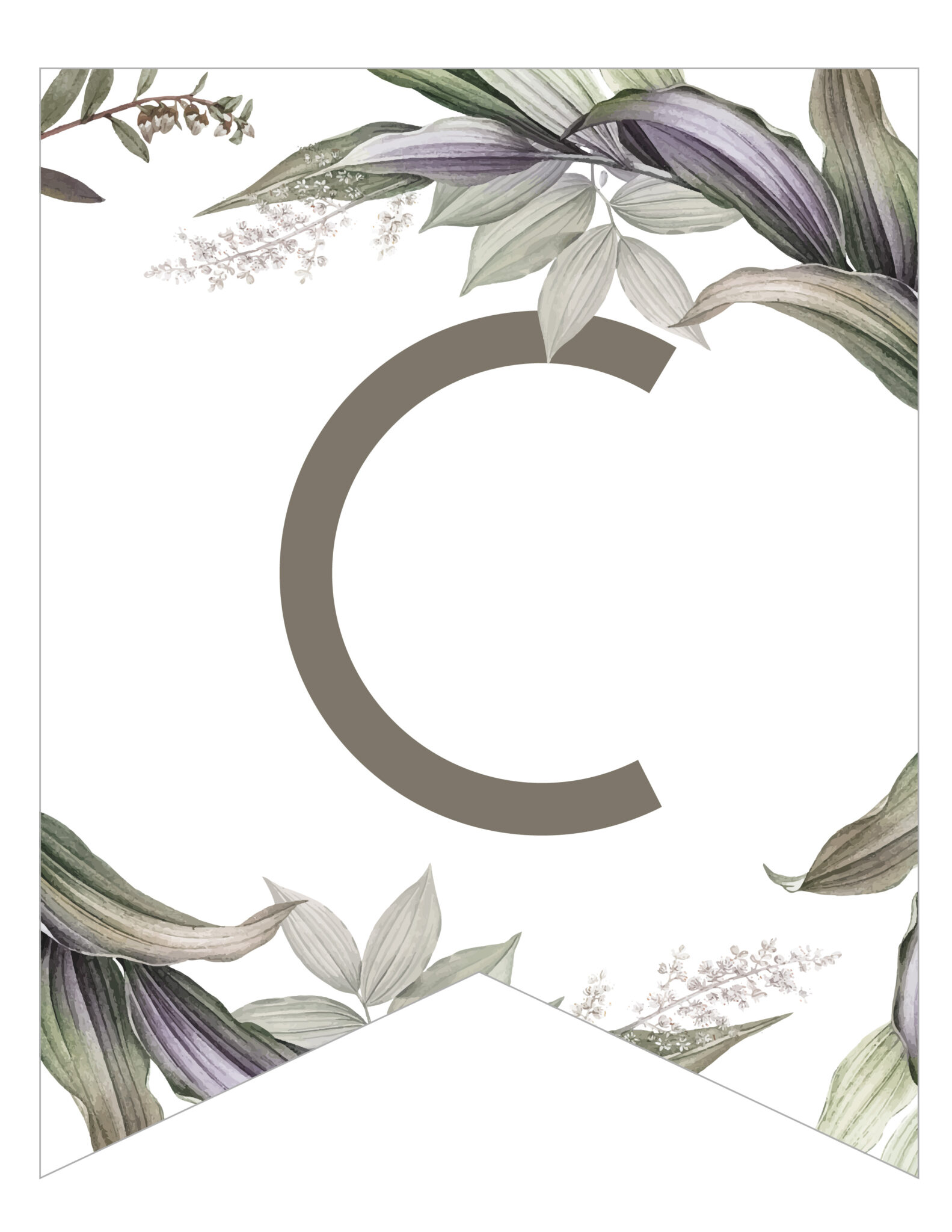 Free Printable Elegant Botanical Banner - World of Printables