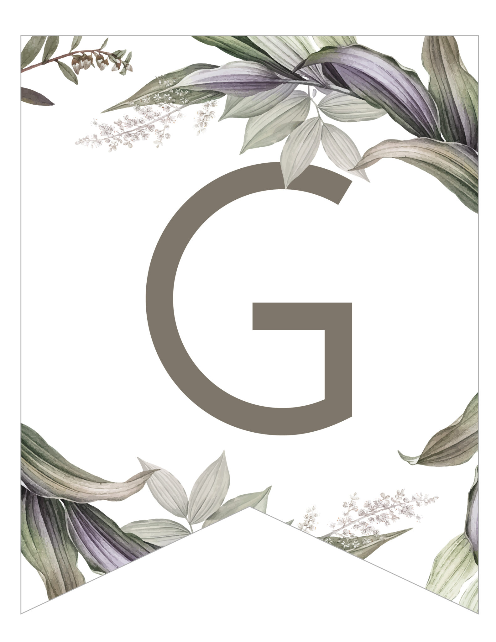 Free Printable Elegant Botanical Banner - World of Printables