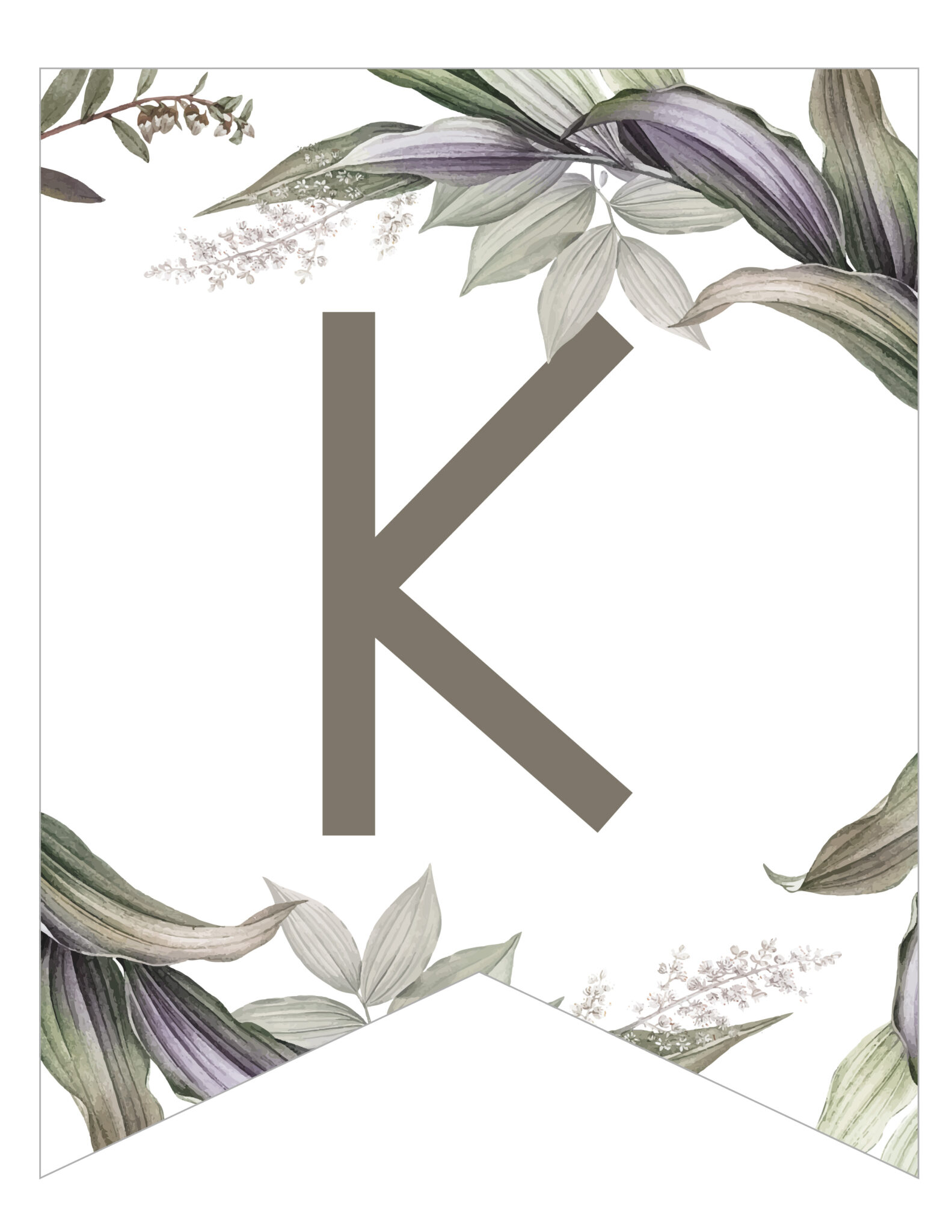 Free Printable Elegant Botanical Banner - World of Printables