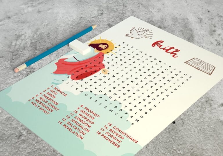 Free Printable Word Search Game - Faith - World of Printables