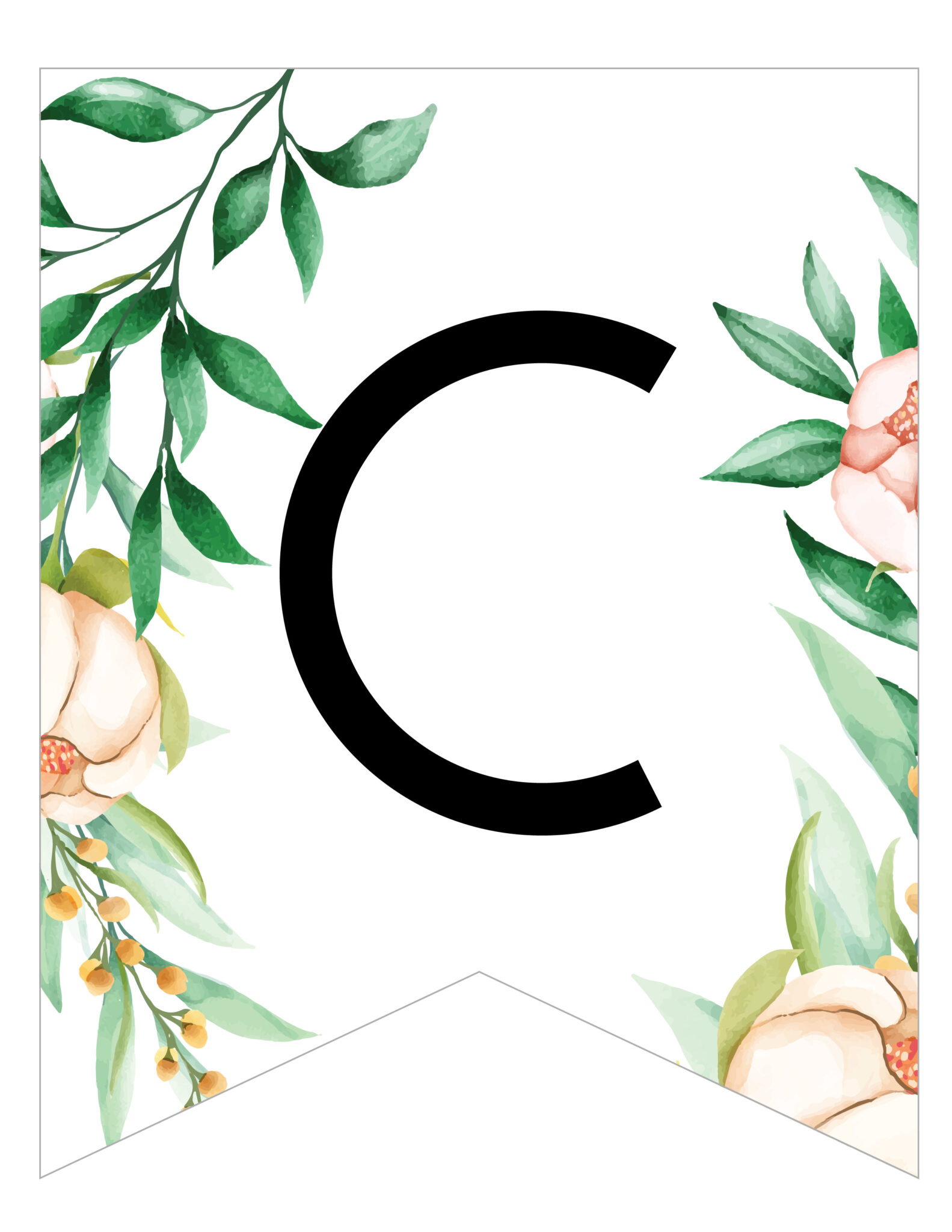 Free Printable Floral Botanical Banner - World of Printables