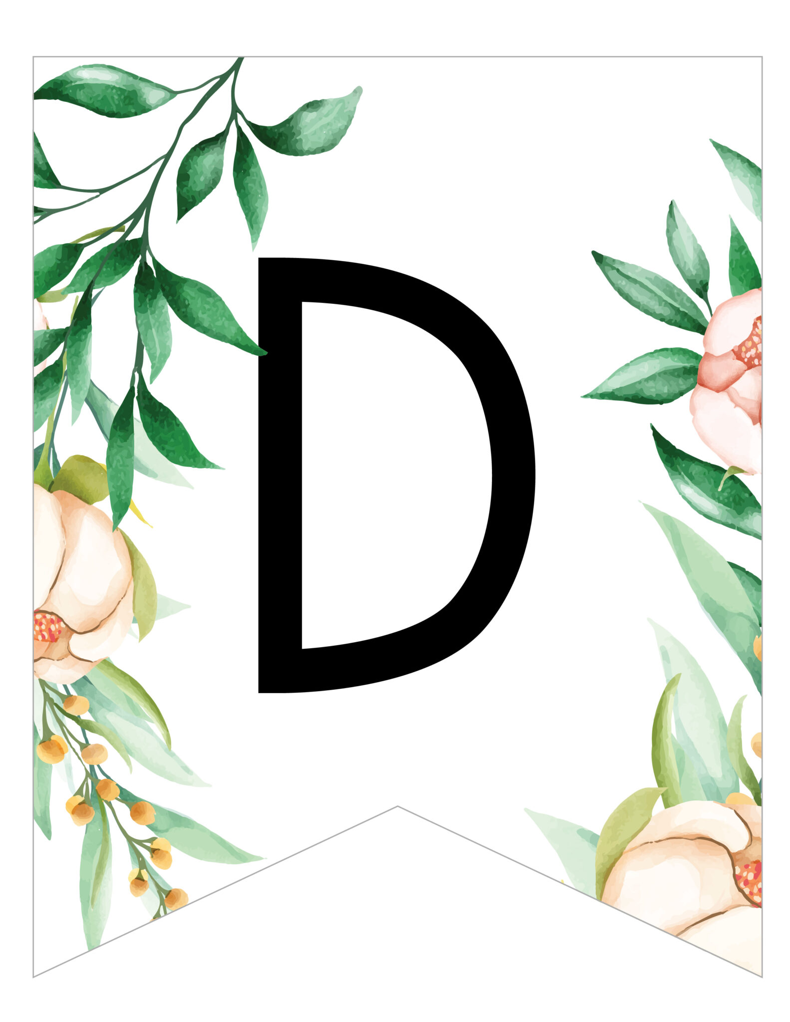 Free Printable Floral Botanical Banner - World of Printables