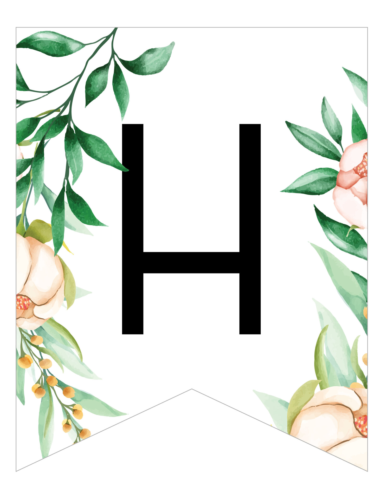 Free Printable Floral Botanical Banner - World of Printables