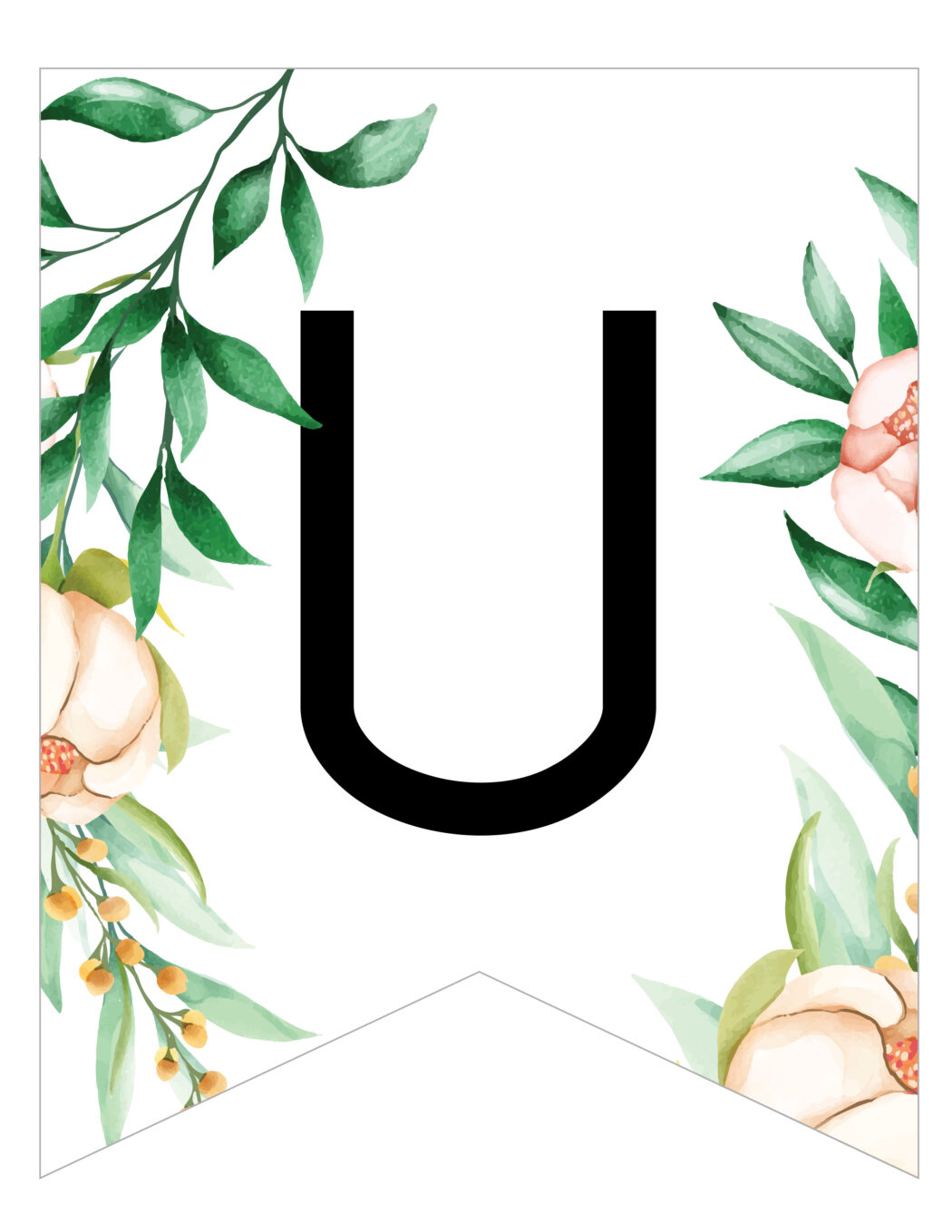 Free Printable Floral Botanical Banner - World of Printables