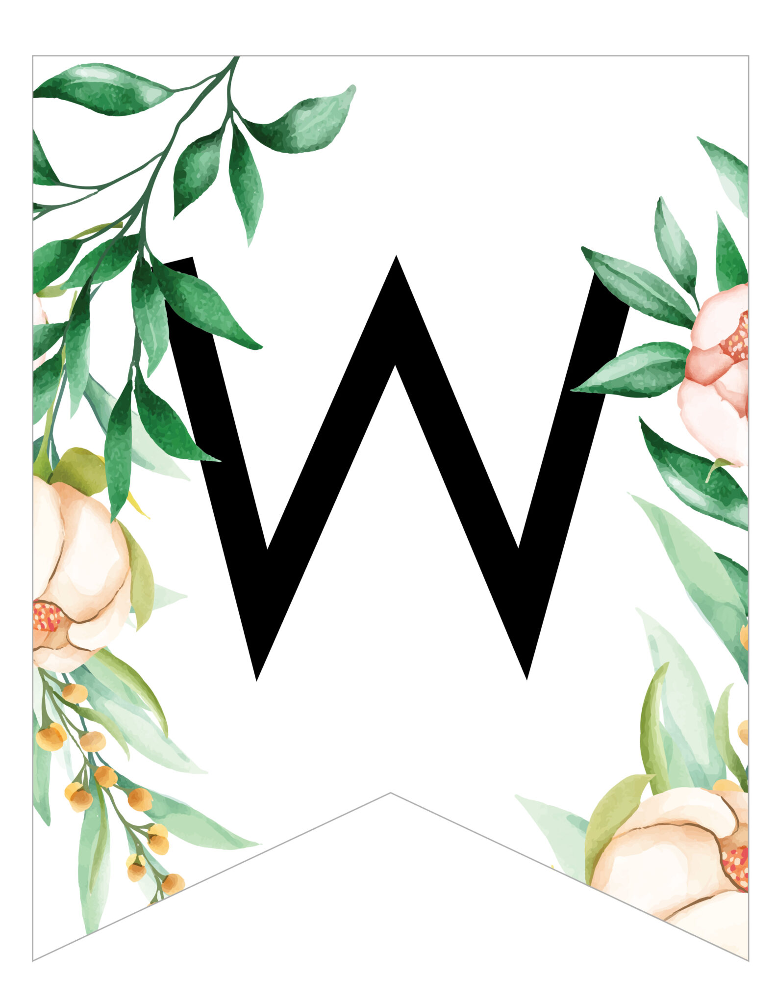 Free Printable Floral Botanical Banner - World of Printables