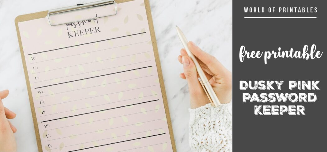 Free Printable Gold Password Keeper - World of Printables