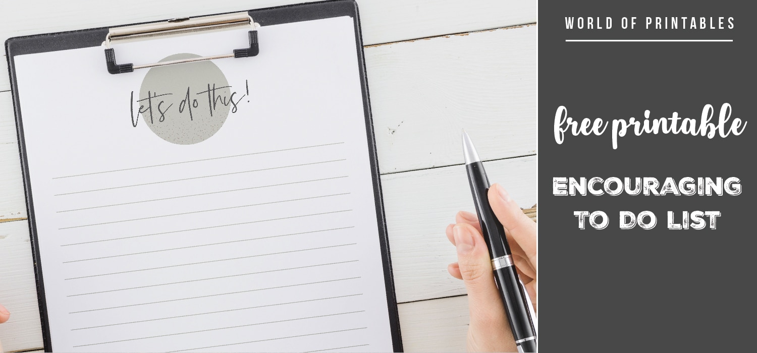 Free Printable Encouraging To-Do List - World of Printables