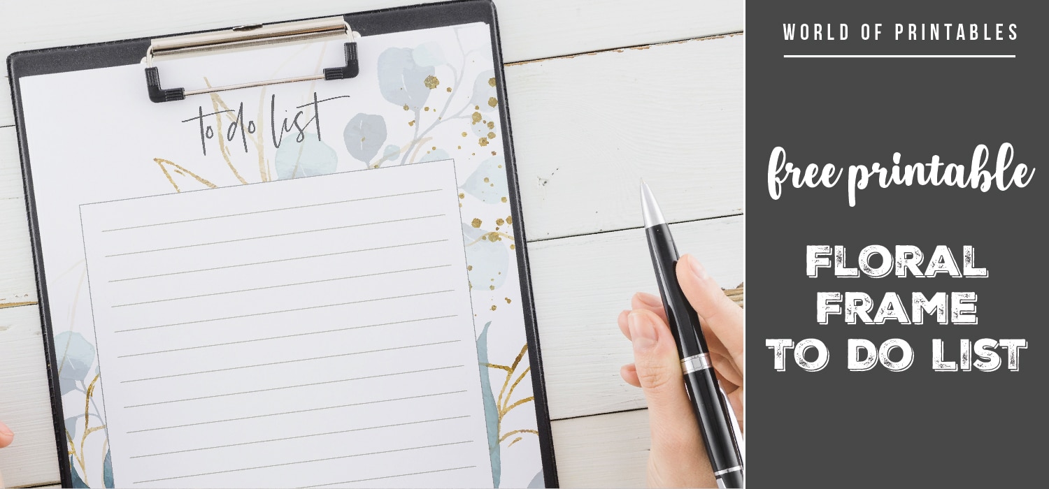 Free Printable Floral Frame To-Do List - World of Printables