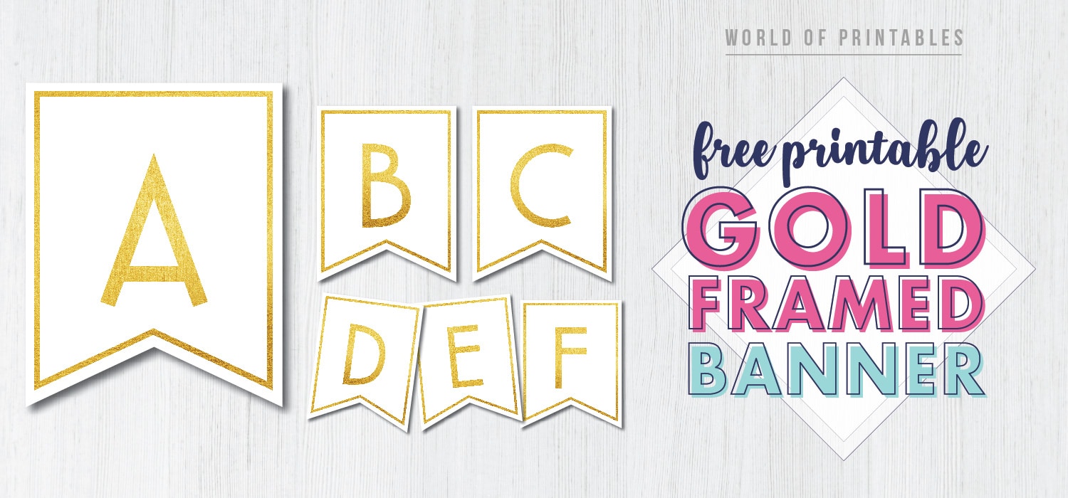 Free Printable Gold Framed Banner Letters World Of Printables
