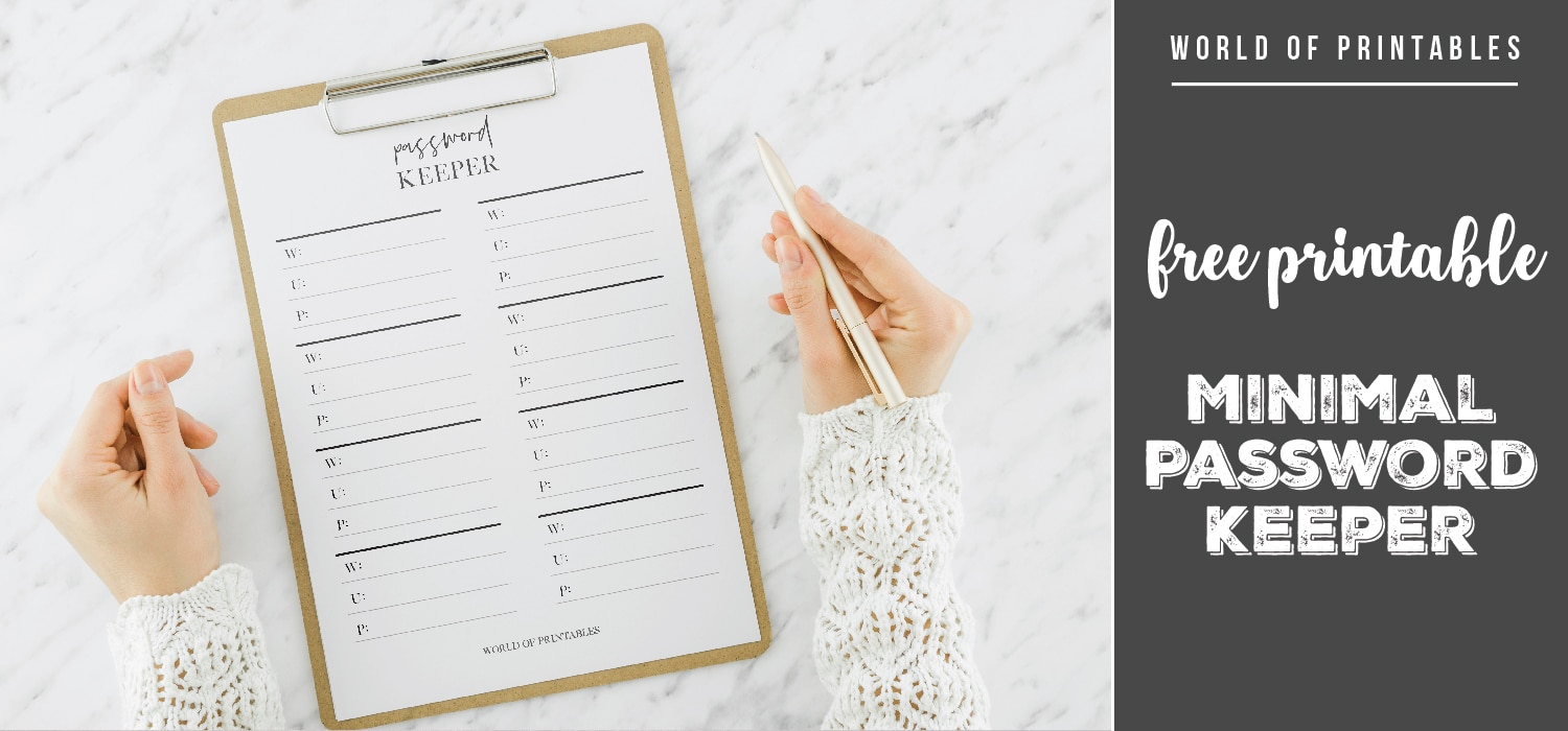 Free Printable Minimal Password Keeper - World of Printables