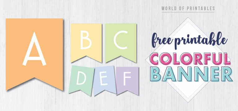 Free Printable Colorful Striped Banner - World of Printables