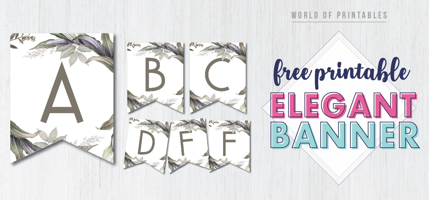 Free Printable Elegant Botanical Banner - World of Printables