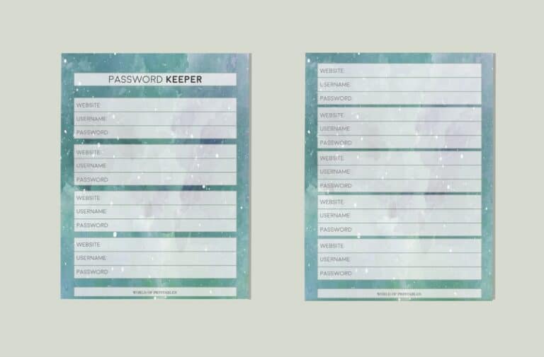 15 Beautiful Free Password Keeper Printables To Suit Any Planner