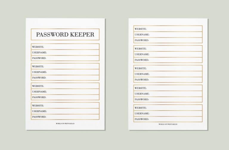 15 Beautiful Free Password Keeper Printables To Suit Any Planner