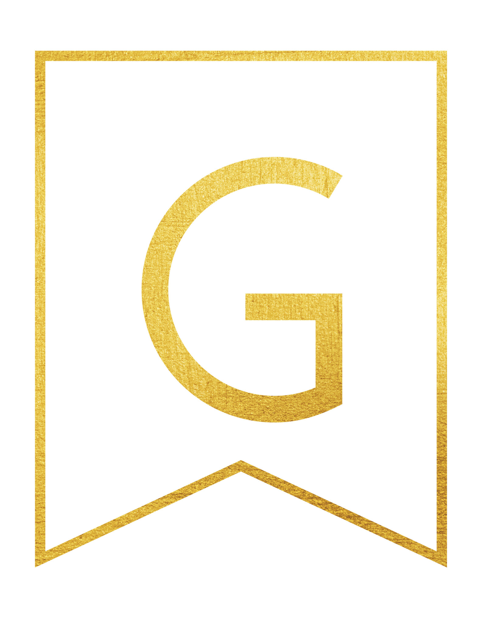 Free Printable Gold Framed Banner Letters - World of Printables