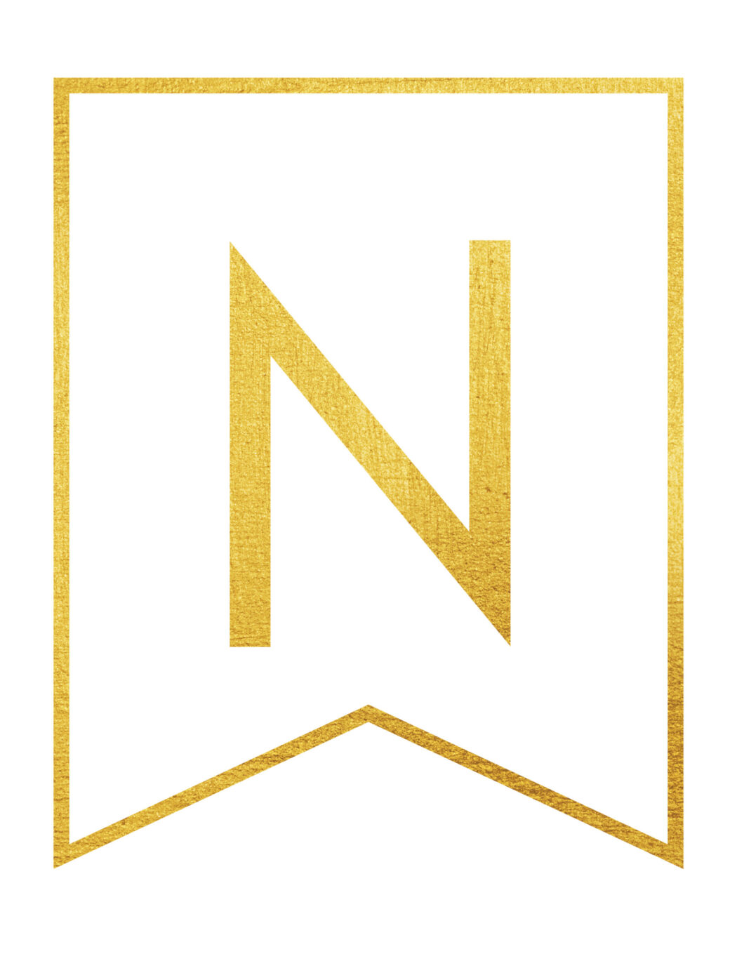 Free Printable Gold Framed Banner Letters - World of Printables