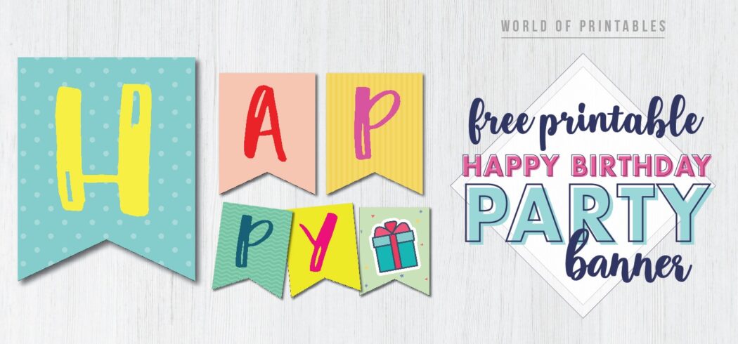 Free Printable Colorful Polka Dot Party Banner Letters - World of ...