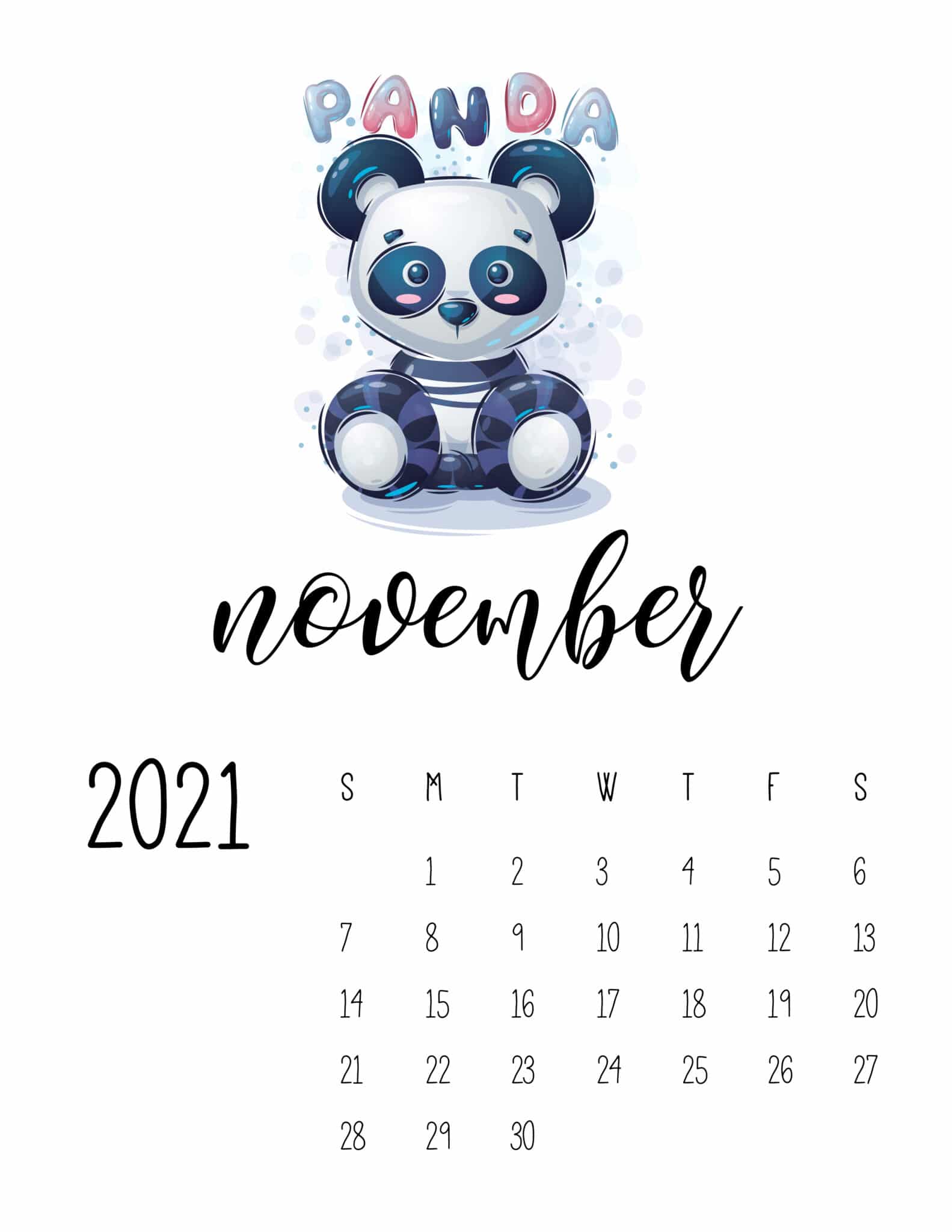 Cutest Happy Animals Calendar 2021 - World of Printables