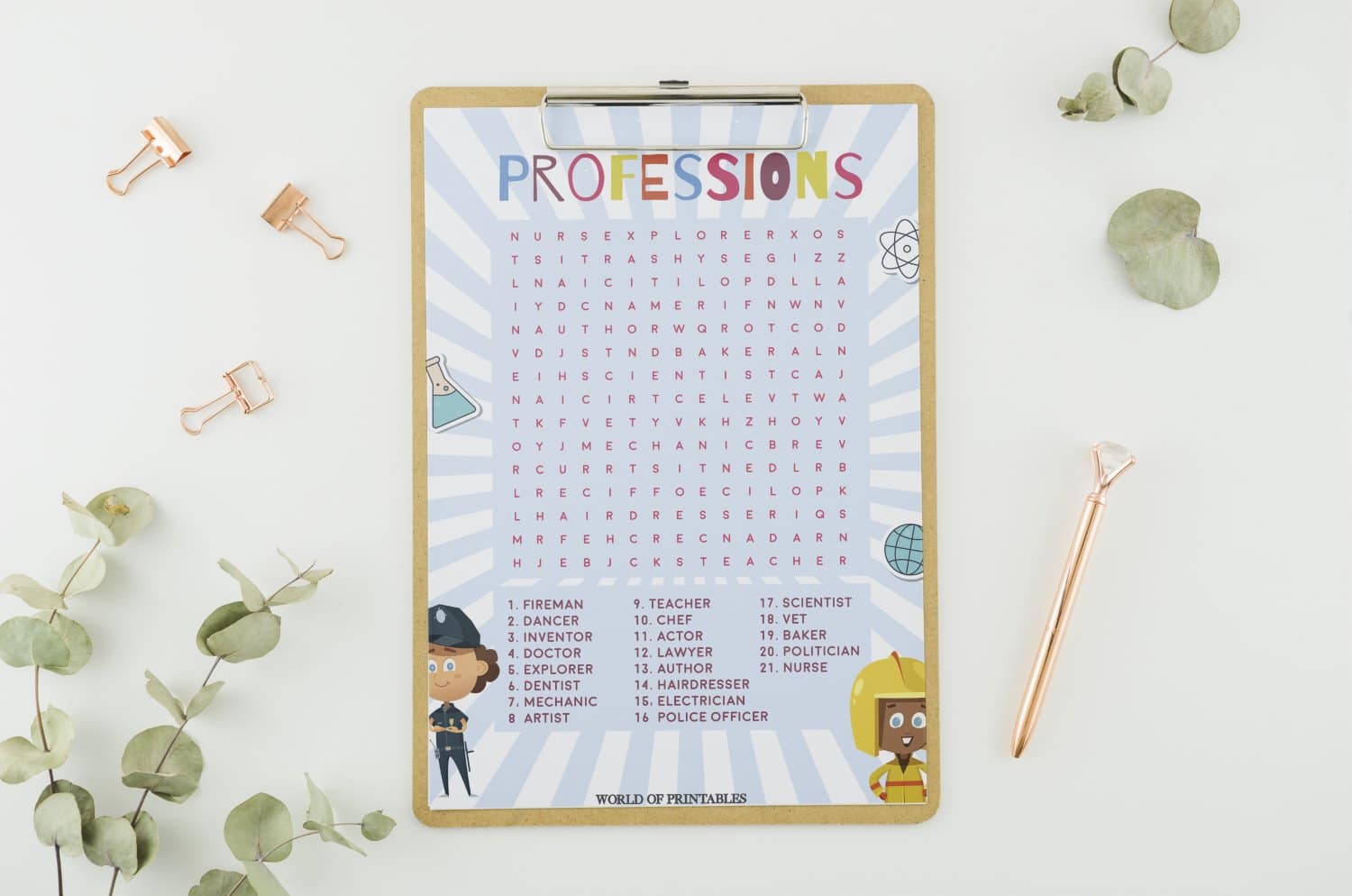 Free Printable Professions Word Search - World of Printables