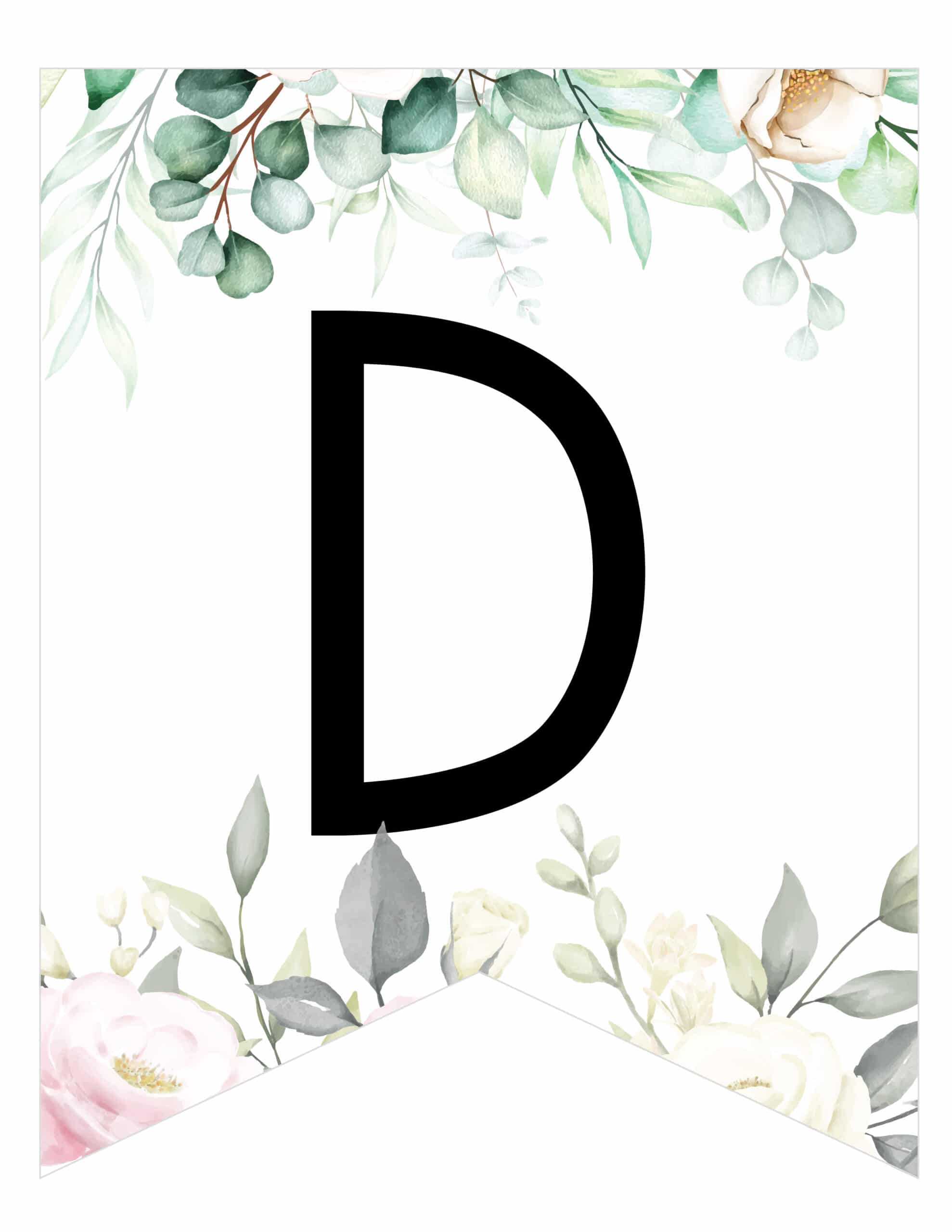 Free Printable Soft Botanical Banner - World of Printables