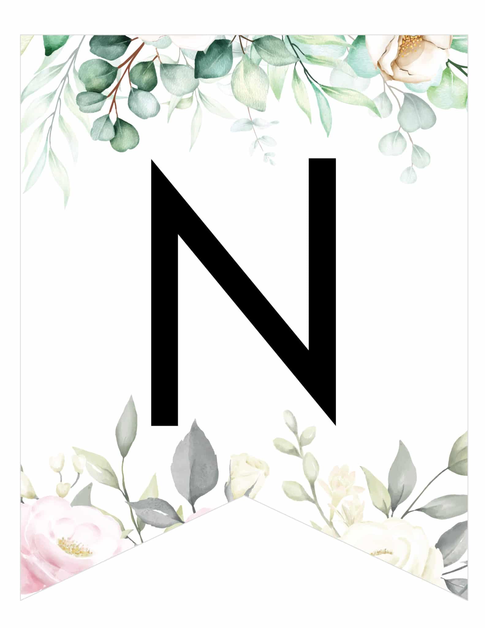 Free Printable Soft Botanical Banner - World of Printables